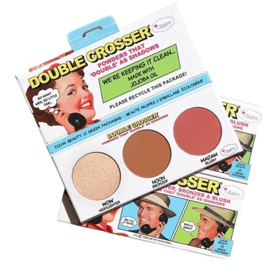 The Balm Cosmetics Double Crosser Highlighter Bronzer Blush Palette ...