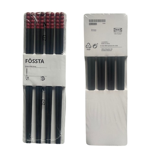 Ikea Fossta 9 inch Chopsticks Reusable Red Black. 4 Pairs Plastic ...