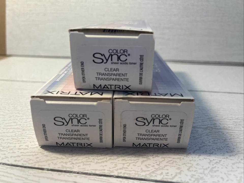 Matrix Color Sync Sheer Acidic Hair Toner *LOT Of 3 Tubes* Clear ...