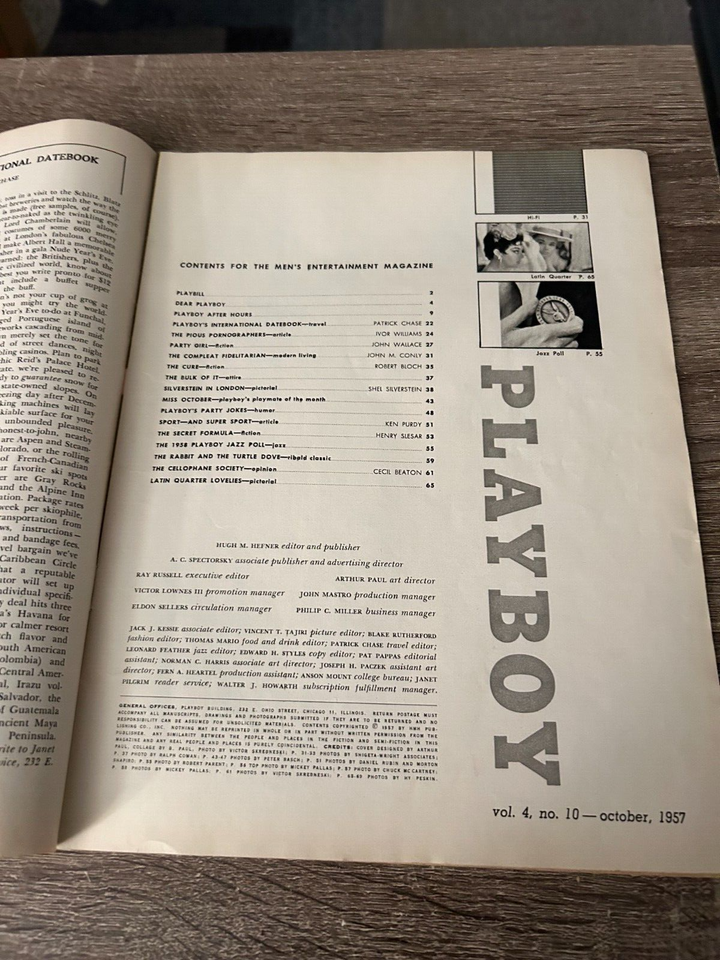 VINTAGE Playboy Magazine October 1957 Colleen Farrington GOOD | eBay