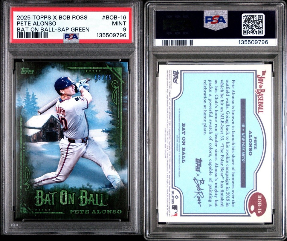 2025 Topps X Bob Ross - Pete Alonso Bat on Ball #BOB16 Sap Green /75 ...