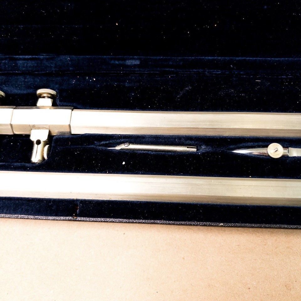 Rare 1910s Wichmann No. 1071 Beam Compass w/ Trammels in Case Vintage ...