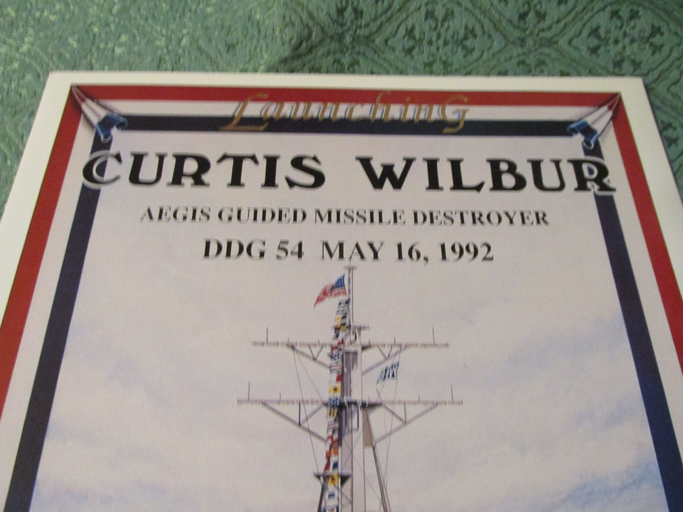 RARE Ship Launch Brochure Booklet BIW Bath Iron Works USS Curtis Wilbur ...