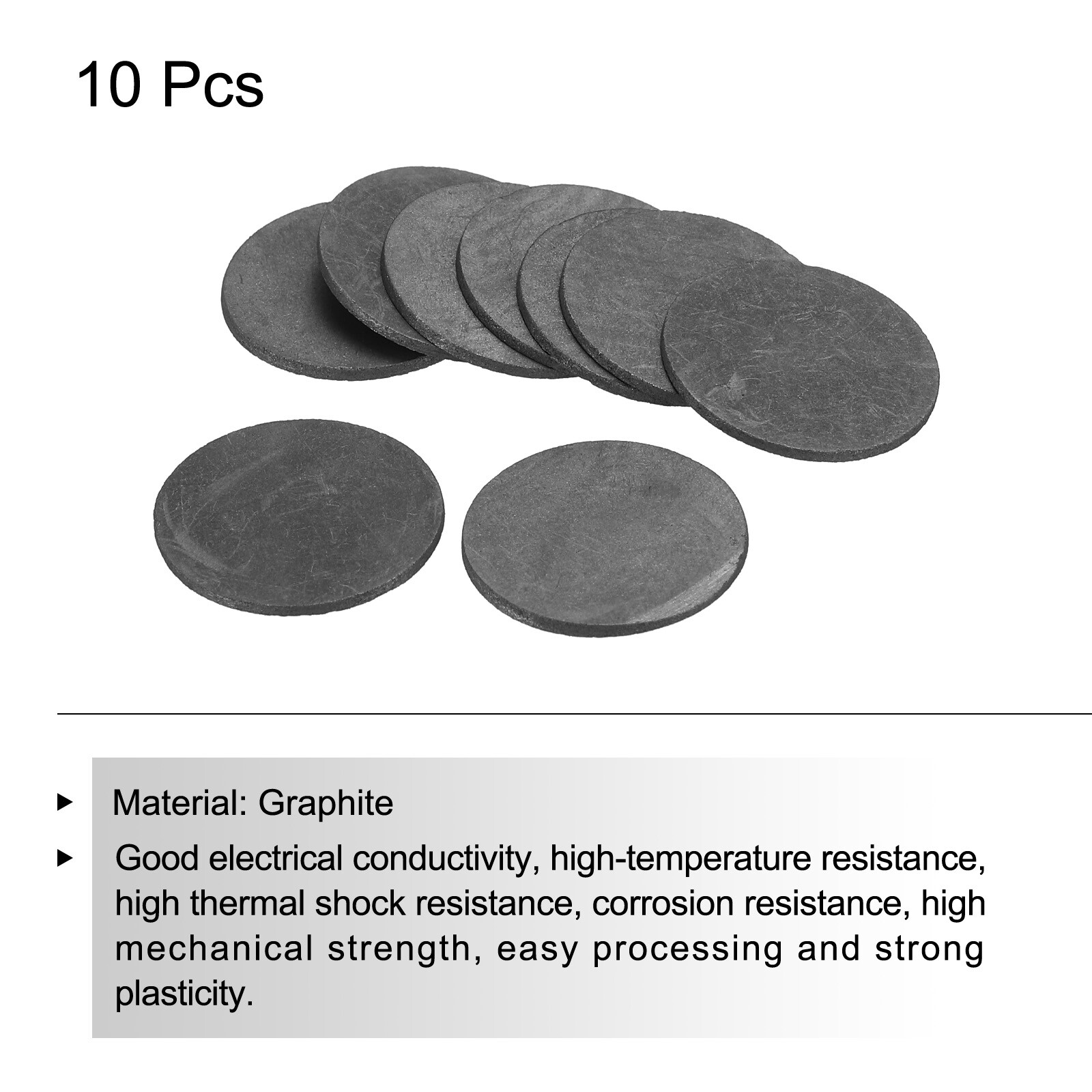 Round Graphite Block Disk Ingot Graphite Electrode Plate 23x1.2mm, Pack ...