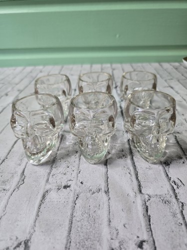 Crystal Head Vodka Skeleton Skull Jiggers Shot Glasses 2 oz / Set Of 6 ...