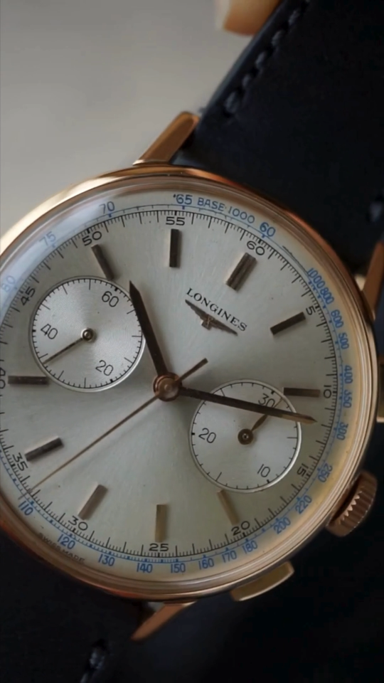 Longines Vintage 7414 Chronograph 30CH Flyback 18k Rose Gold w/ Box ...