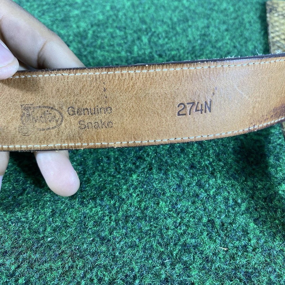 Justin Genuine Snake Skin Belt 274N Made In USA 34 | eBay