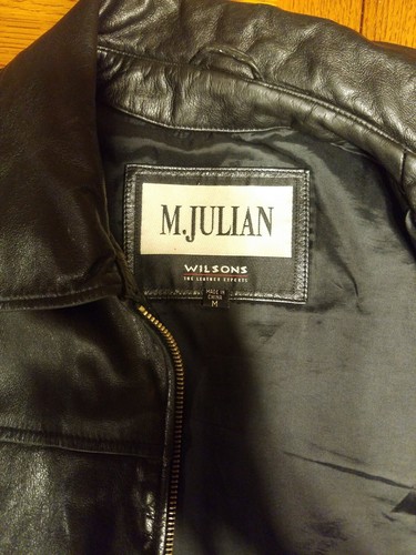 M Julian Wilsons Mens Motorcycle Dress Leather Jacket Size Medium Black ...