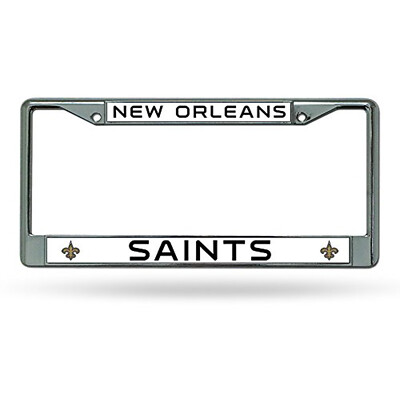 Football New Orleans Saints Metal Chrome Auto Tag License Plate Frame ...