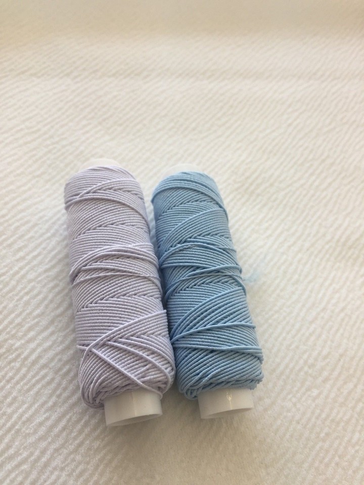 SHIRRING SHEARING ELASTIC THREAD 20 METRE SPOOLS PACK OF 2 REELS SEWING ...