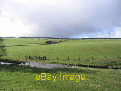 Photo 6x4 Farmland at Hassendean A track fords the Hassendean Burn in ...