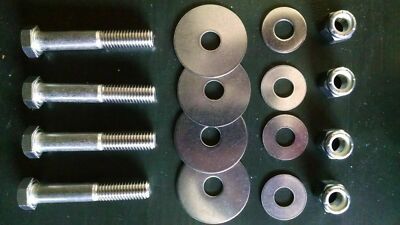 Set of (4) Stainless Outboard Transom 3" Mounting Bolts Washers Lock ...
