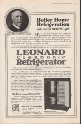 1919 LEONARD ICE BOX CABINET REFRIGERATOR PORCELAIN KITCHEN DECOR HOME ...