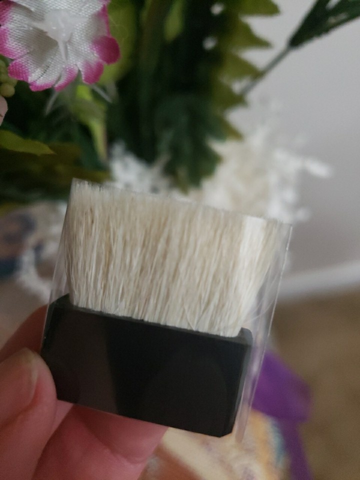Benefit Cosmetics Compact Powder Brush w/ Plastic Cover. Black Handle ...
