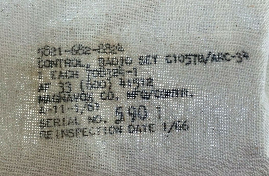 C-1057B/ARC-34 CONTROL FOR AN/ARC-34 VINTAGE MILITARY AIRCRAFT RADIO ...