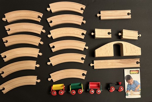Vintage BRIO Wooden Train Set 100 Complete Made in Sweden Figure 8 Wood ...