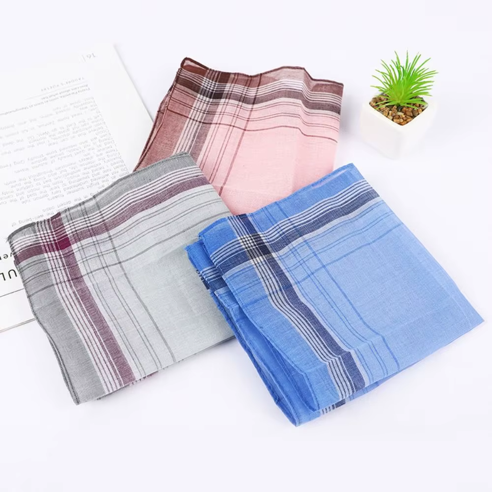 Set of 5Pcs Retro Classic Men Handkerchiefs Cotton with Stripe Hankies ...