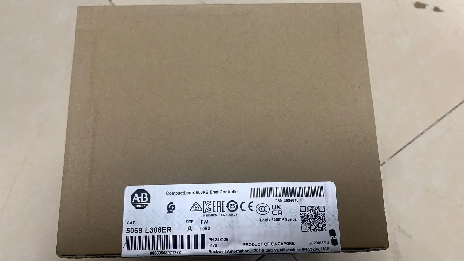 Brand New AB CAT 5069-L306ER SER A CompactLogix 600KB Enet Controller ...
