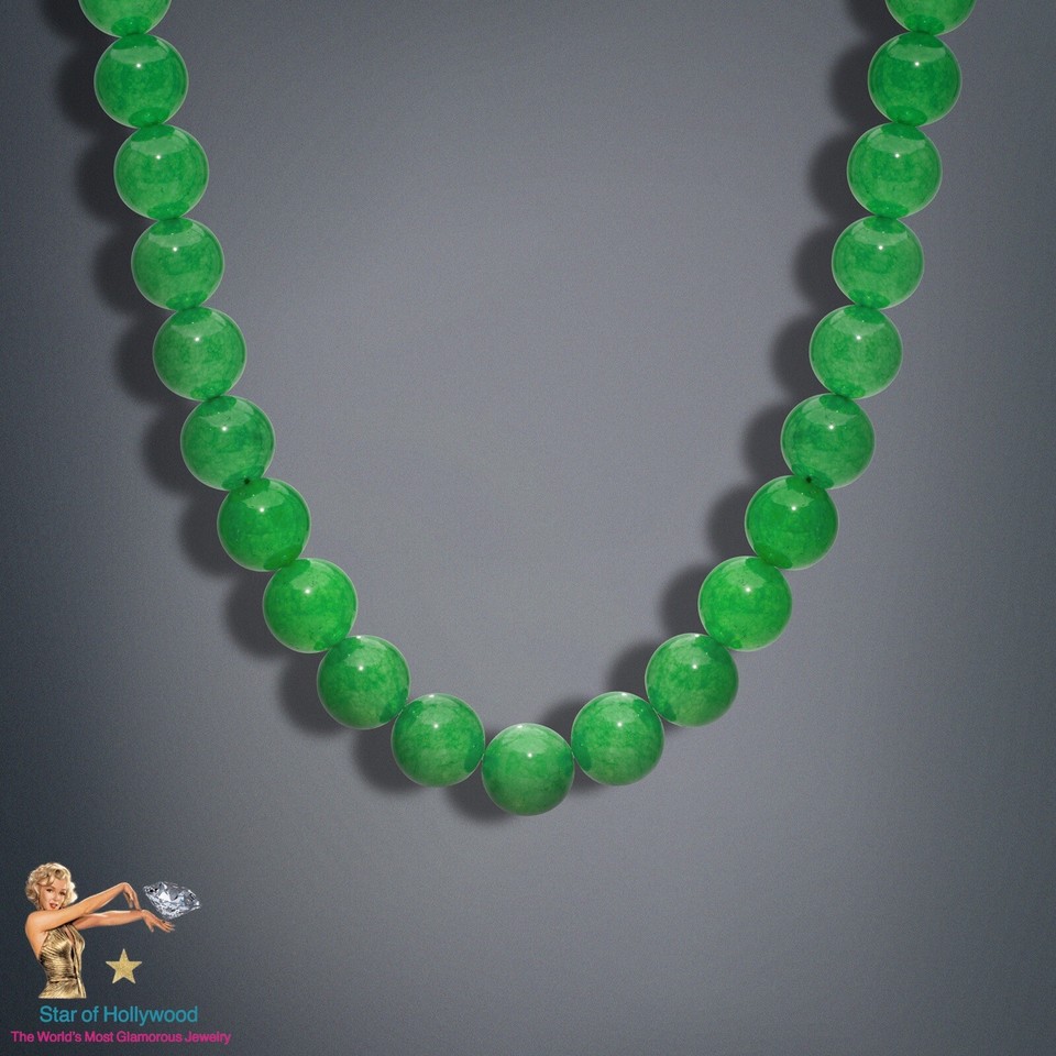 Empress Koo, Natural Burmese Ice Jade Bead Necklace, Jadeite, Emerald ...