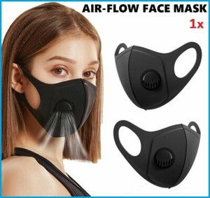 Face Mask Air Flow Valve Breathable Reusable Washable Face Safety ...
