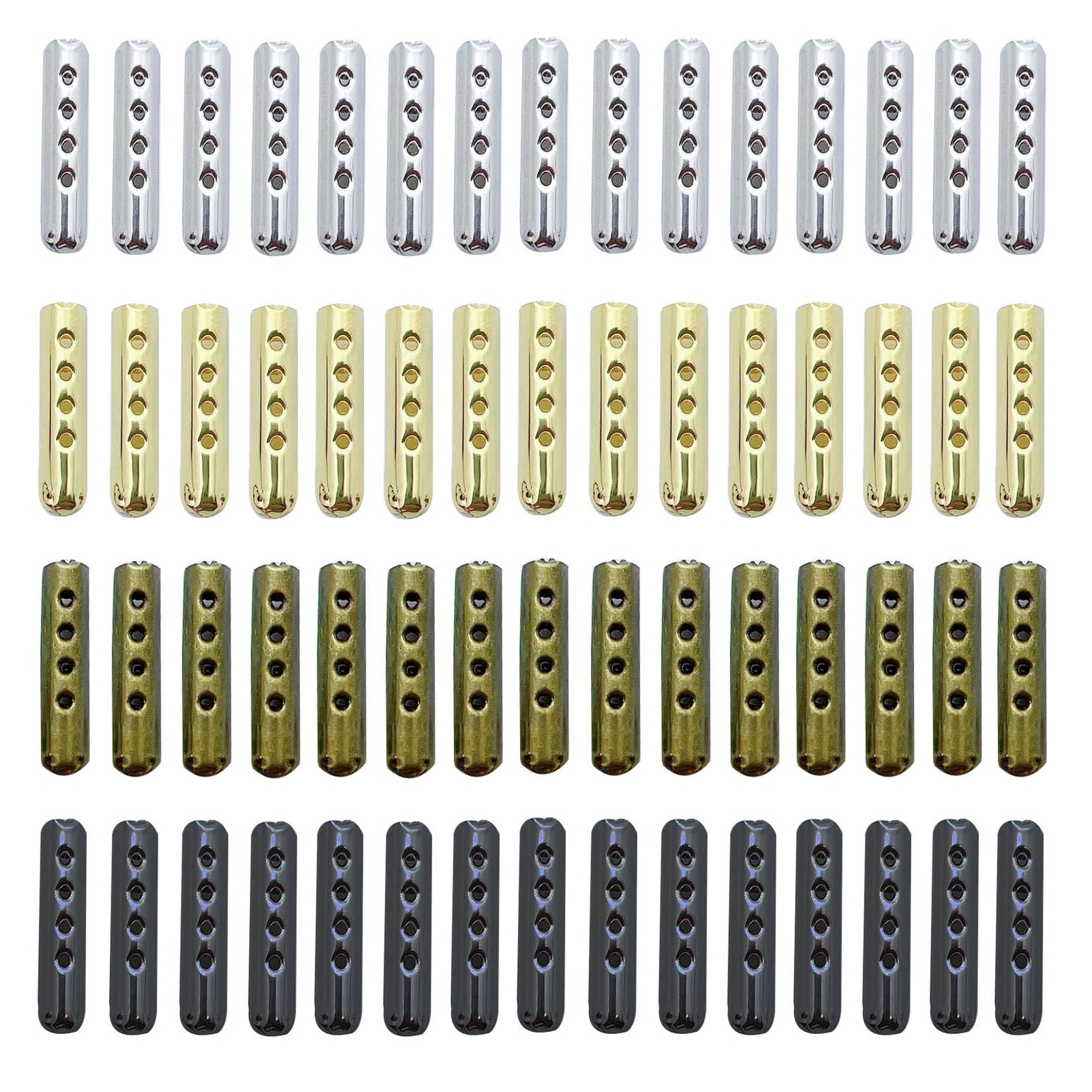 200 Pcs 3 Holes Metal Shoelace Repair Aglets DIY Shoe Lace Tip Head ...