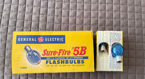 GE #5B Blue Sure-Fire Flashbulbs 10 -for ALL 5B and 25B Sockets New Old ...