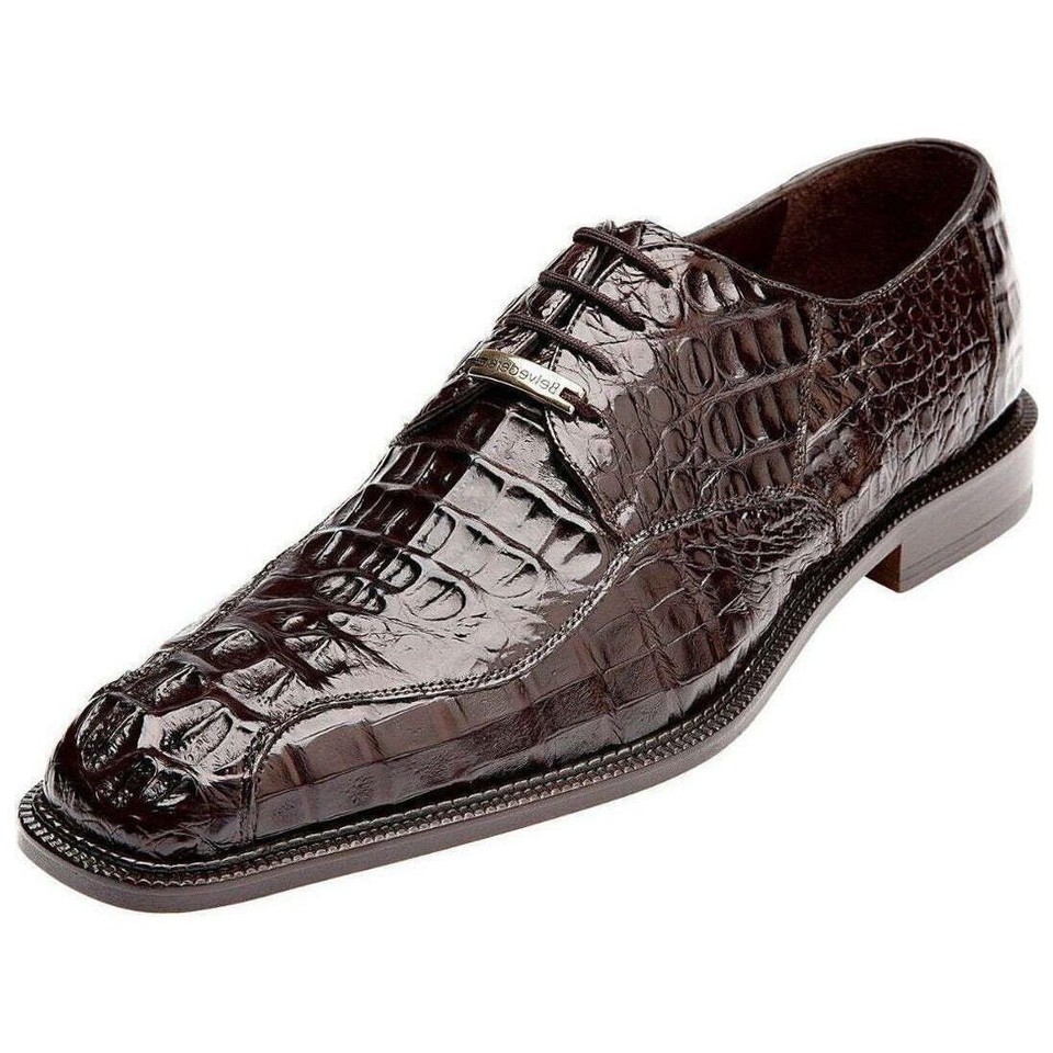 Belvedere Mens Dress formal Shoes Chapo Genuine Crocodile Brown 1465 | eBay