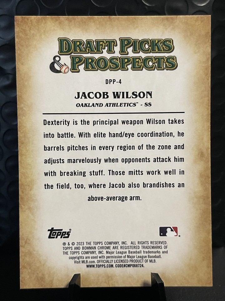 2023 Bowman Draft Chrome Jacob Wilson Draft Picks Prospects Insert ...