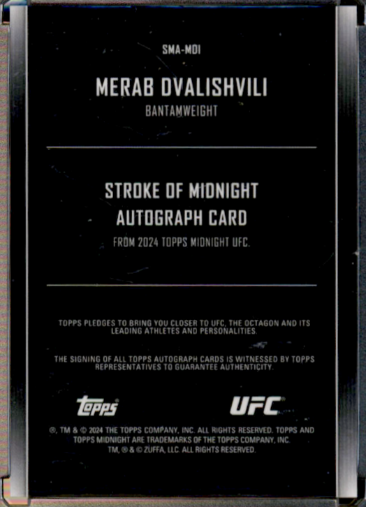 2024 Midnight UFC Merab Dvalishvili Stroke of Midnight Autograph Auto ...