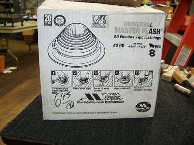 Aztec Washer Co. Universal Master Flash #5 RD 4 1/4-7 3/4" Pipe, 8 ea ...