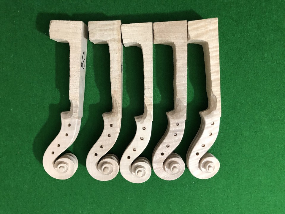 1X Hand-Carved Flame Maple 4/4 Violin Neck Violin Parts / Accessories ...