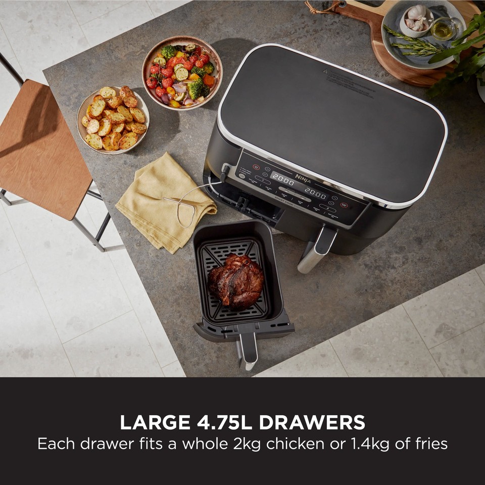 Ninja Foodi MAX Dual Zone Air Fryer - Refurbished [AF451UK] Probe, 6 ...