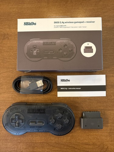 8Bitdo Sn30 2.4G Wireless Gamepad Original SNES/SFC Transparent Black 81AF | eBay