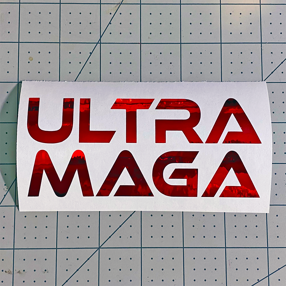 TRUMP ULTRA MAGA RED MIRROR CHROME DECAL STICKER WINDOW BUMPER ...