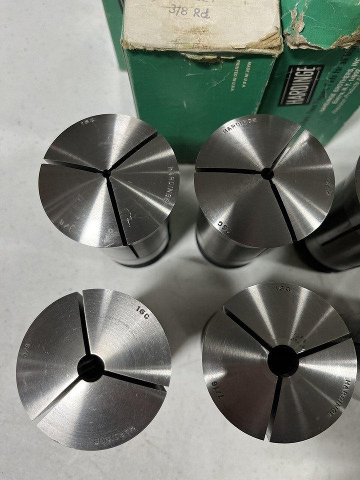 Hardinge 16C Round Smooth Collet Lot Lathe Set Internal Thread 1/8 3/16 ...