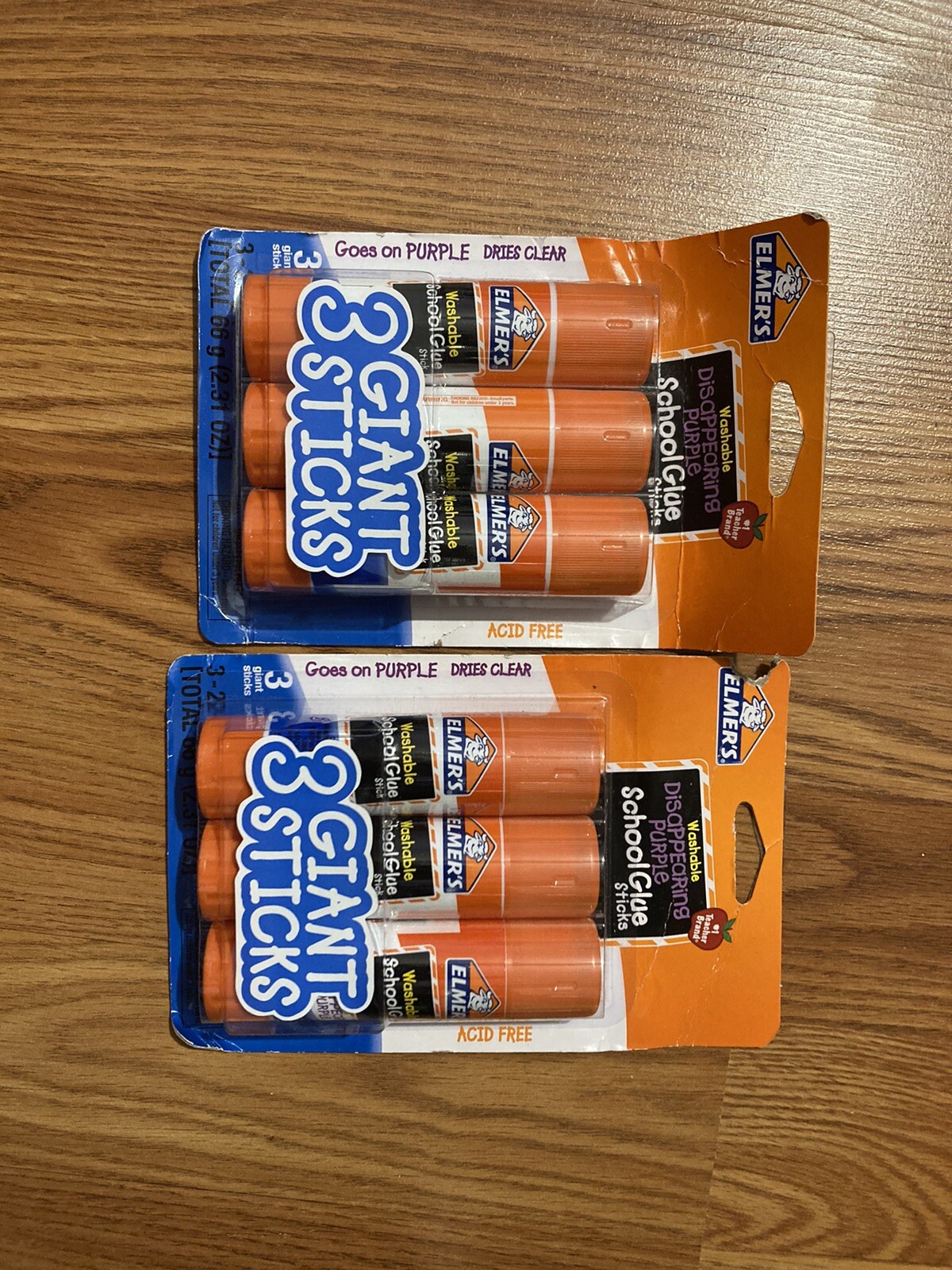 Elmer's Giant Glue Stick (3 Pack) 2.31 oz Washable Disappearing Purple ...