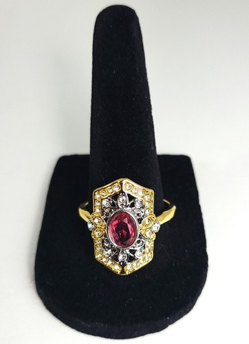Gorgeous Art Deco Vintage Style Golden Lab Created Diamond Ruby ...