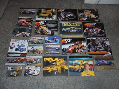LOT OF 23 VINTAGE DIRT,ASPHALT,RACING HERO,POSTCARDS,OUTLAWS,MIDGETS ...