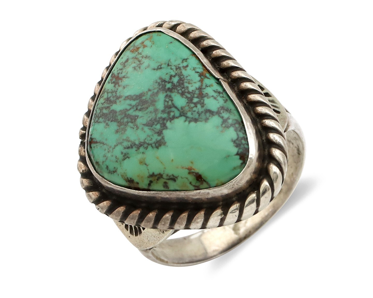 Navajo Handmade Ring 925 Silver Spiderweb Turquoise Signed Native ...