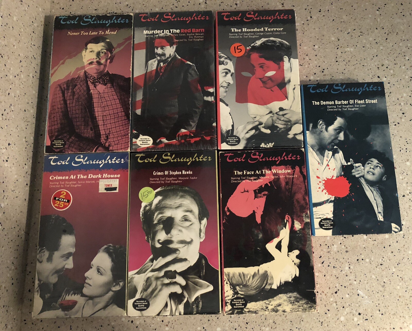 Tod Slaughter 7 VHS Classic Horror Collection Complete Sweeney Todd ...