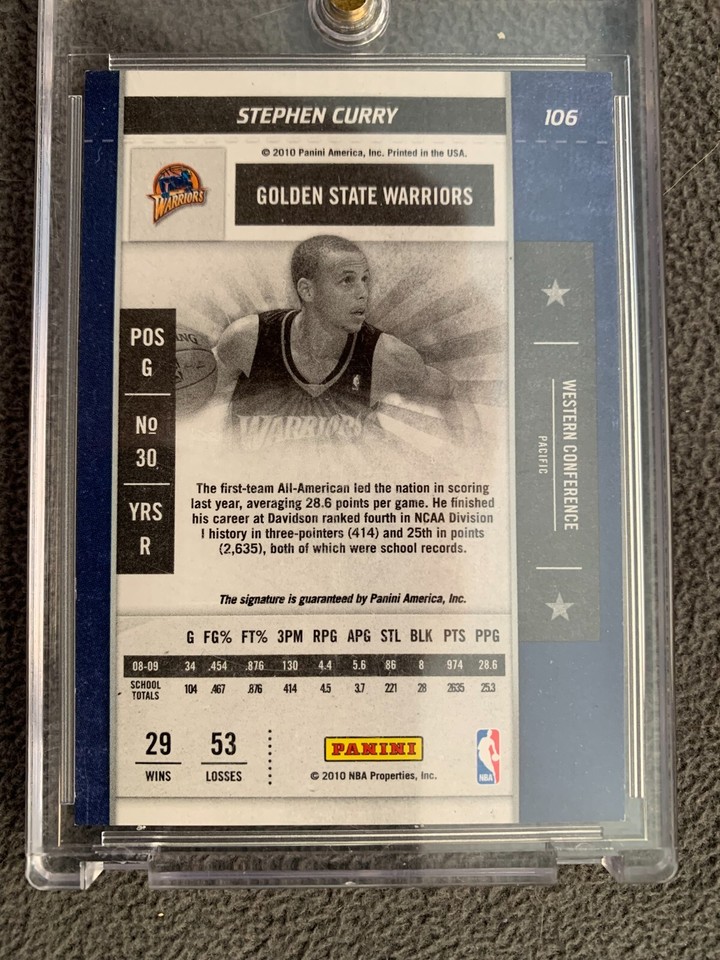 2009-10 Playoff Contenders - Rookie Ticket #106 Stephen Curry (AU, RC ...