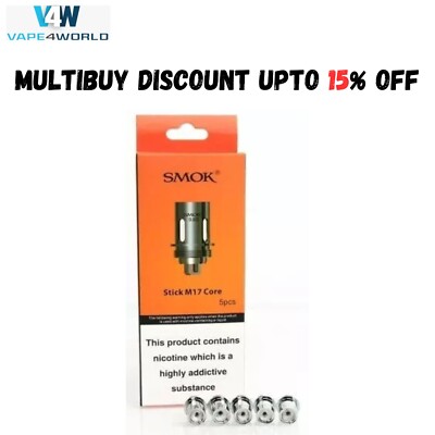 Smok Stick M17 Core 0.6ohm Coils Pack Of 5 Replacement Coil 0.6Ω - Fast ...