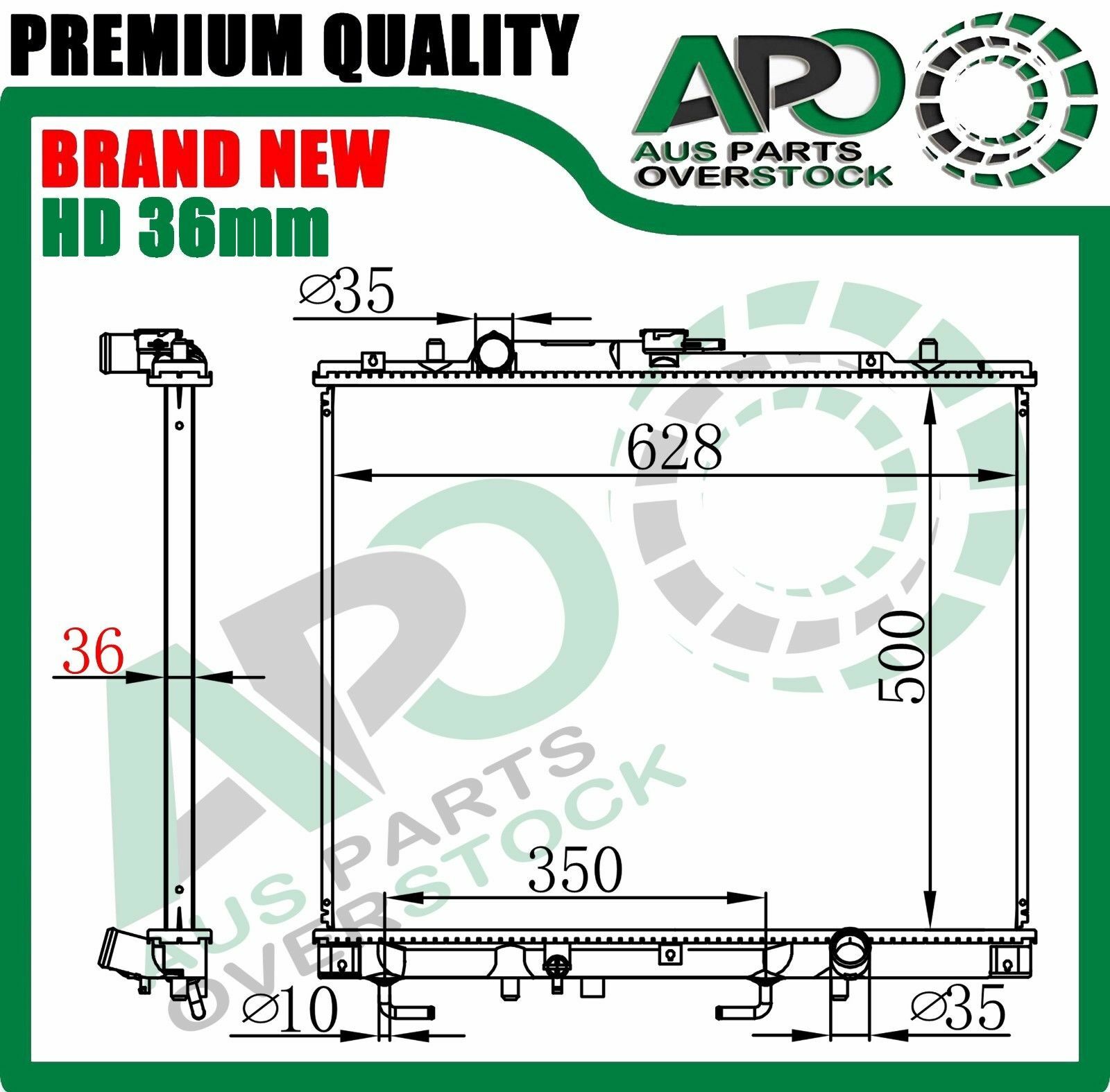 HD Radiator For Mitsubishi TRITON MK 2.8L Turbo Diesel 10/1996-6/2006 ...