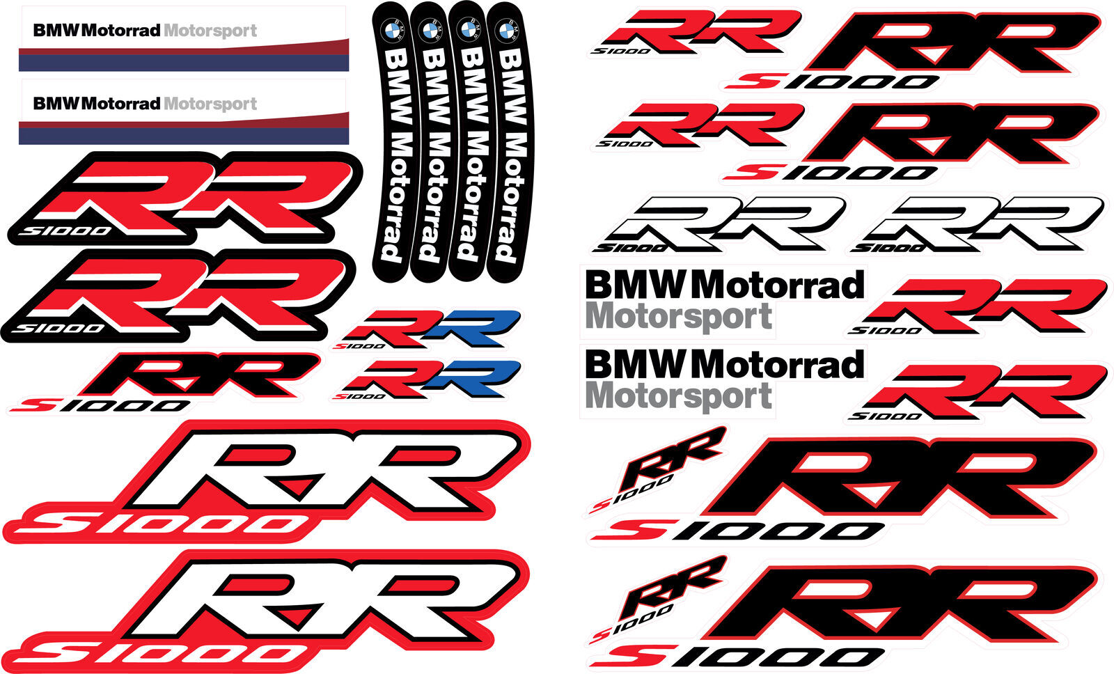 BMW s1000rr motorrad motorcycle decal set 27 pcs hp4 aufkleber S 1000 ...