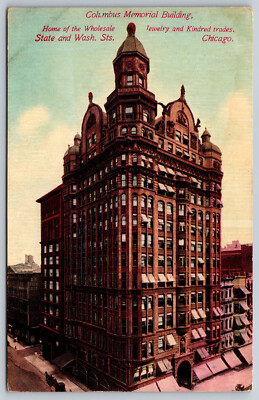 Postcard Columbus Memorial Building Wholesale Jewelry & Kindred Chicago ...