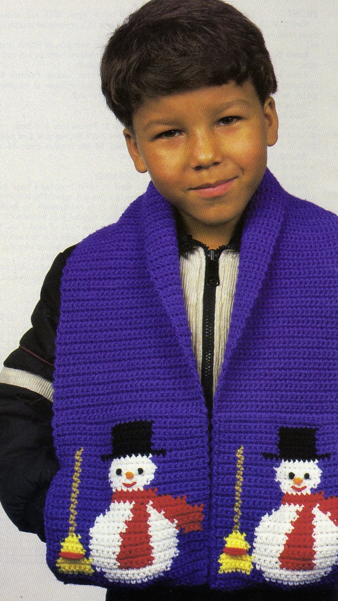 Crochet Snowman Scarf Pattern