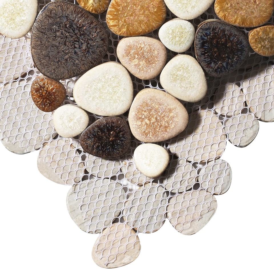 Yellowstone Matte Pebbles Mosaic Tile for Shower Floor Bathroom Floor ...