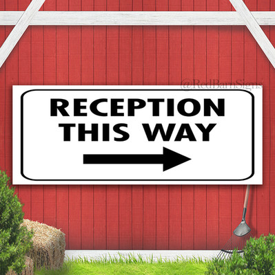 Reception This Way Arrow Indoor Outdoor Banner Sign with grommets | eBay