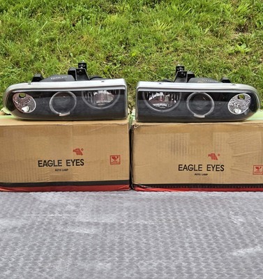 LED Halo Projector Headlights L+R Black Fits 1998-2004 Chevy S10 Pickup ...