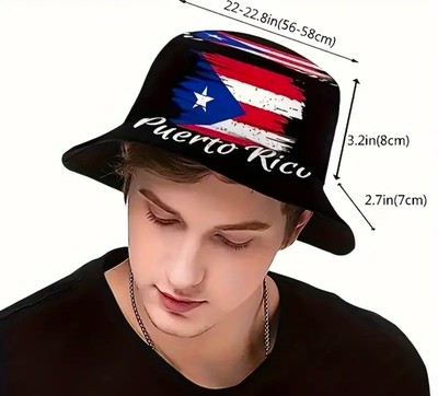 Puerto Rico Flag Bucket Hat for Men Women Fashion Unisex Print Puerto ...